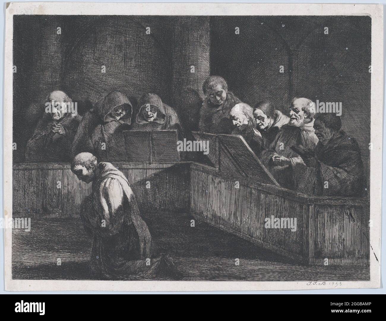 Monks Chanting, 1795 Stock Photo - Alamy