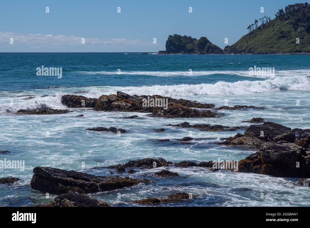 Pacific Ocean from the Tril Tril beach in Los Lagos region, southern ...