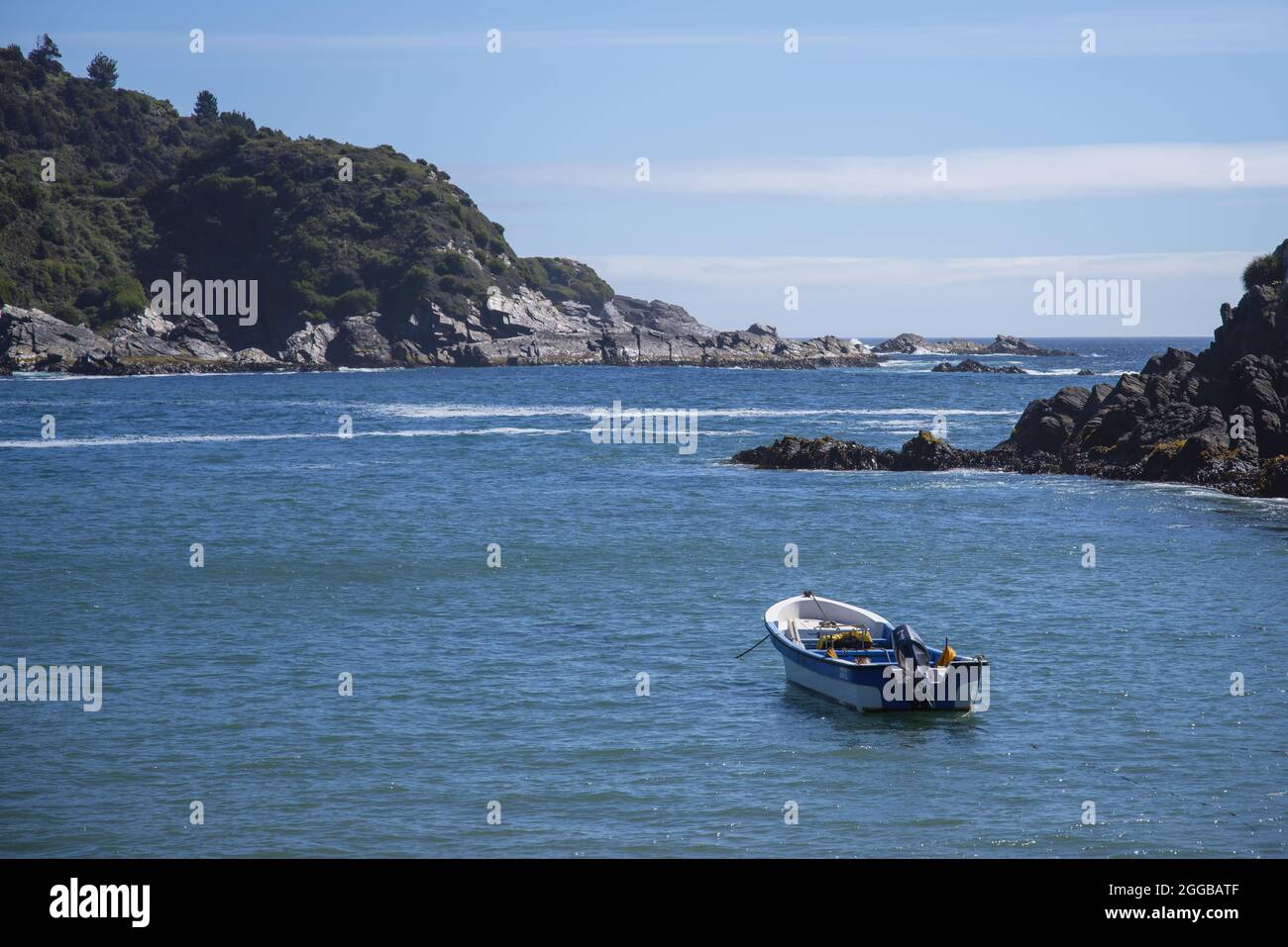 Pacific Ocean from the Tril Tril beach in Los Lagos region, southern ...