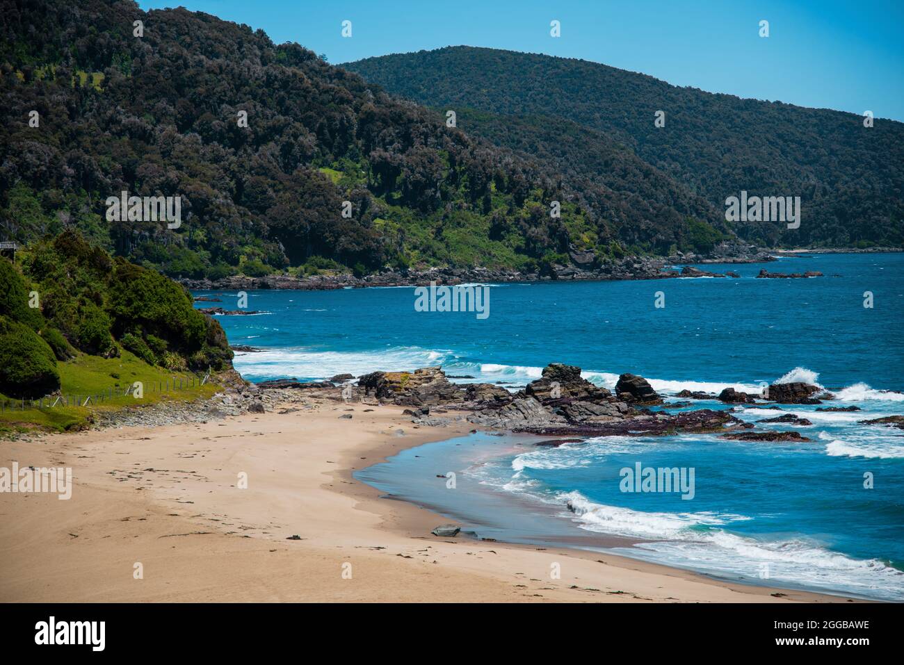 Pacific Ocean from the Tril Tril beach in Los Lagos region, southern ...