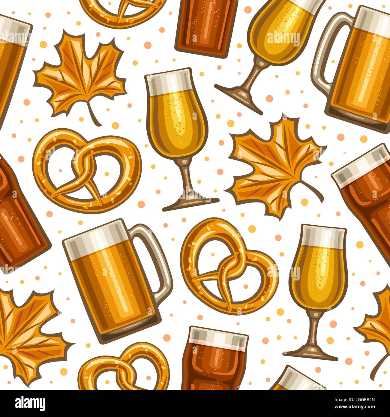 Vector Oktoberfest Seamless Pattern, square repeating background for ...