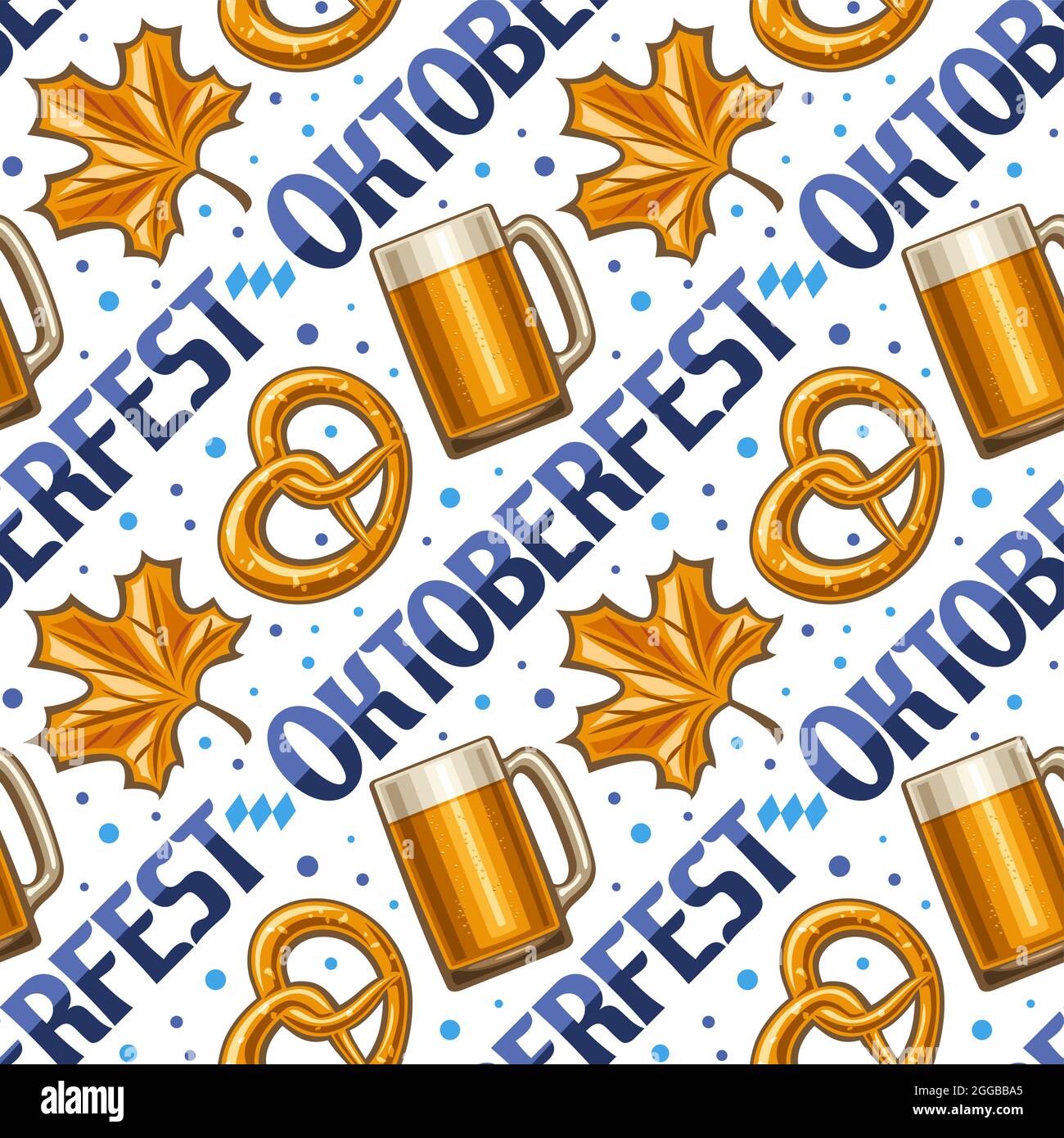 Vector Oktoberfest Seamless Pattern, square repeating background for oktoberfest carnival ...