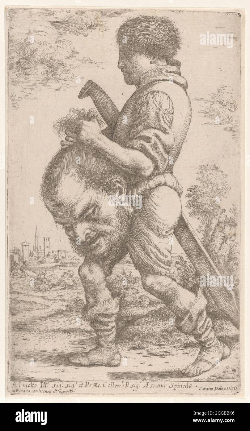 David carrying the head of Goliath, which he holds by the hair, 1620-30 ...