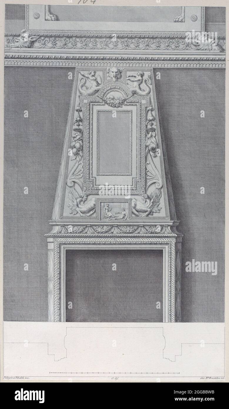 Design of a fireplace, 1756 Stock Photo - Alamy
