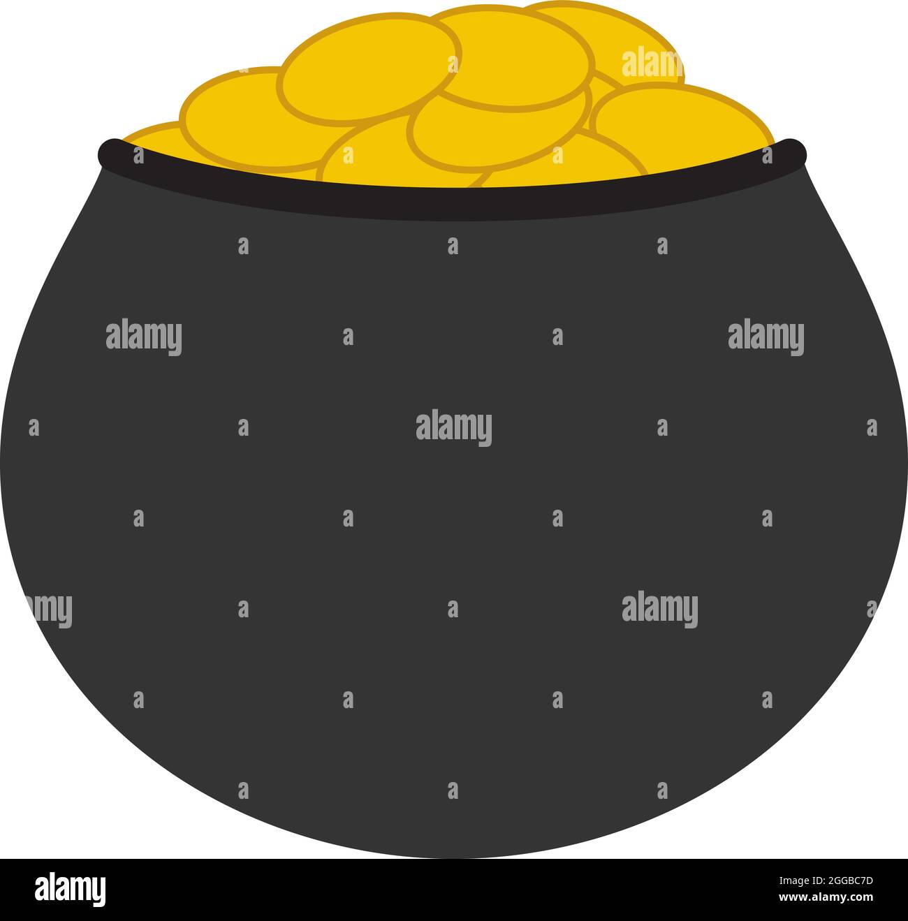 Irish Pot full with Golden Coins. St. Patricks Day Stock Vector Image ...