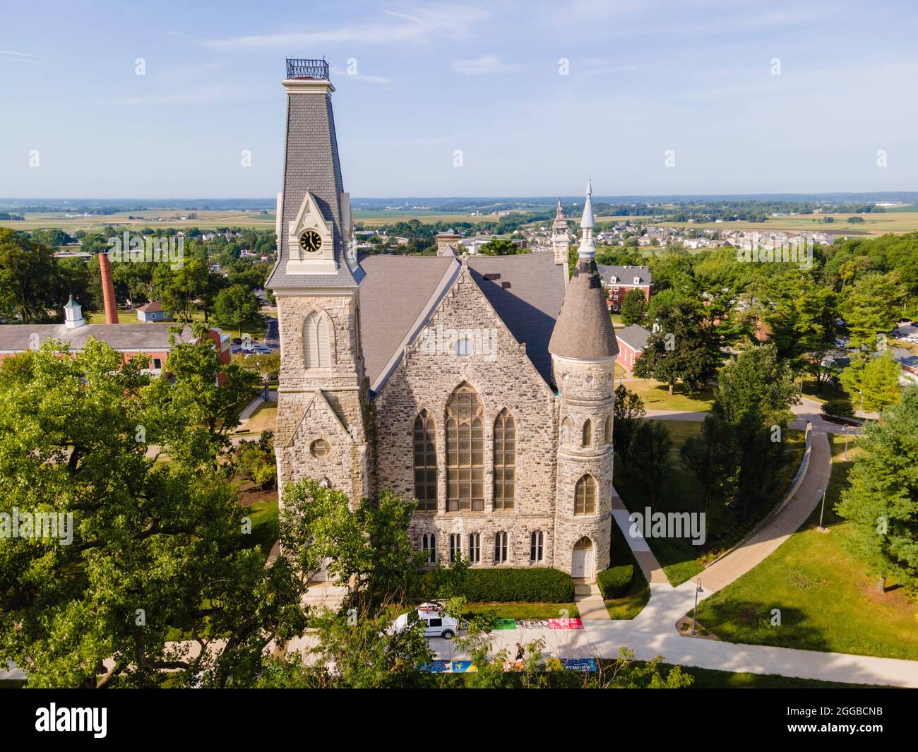 Aerial photograph of the campus of Cornell College, Mt. Vernon, Iowa ...