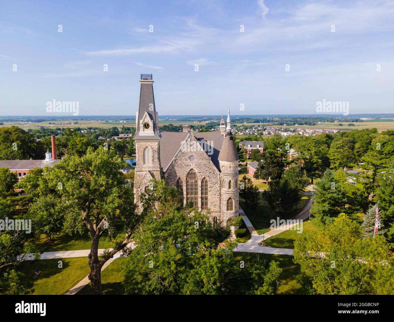 Aerial photograph of the campus of Cornell College, Mt. Vernon, Iowa ...