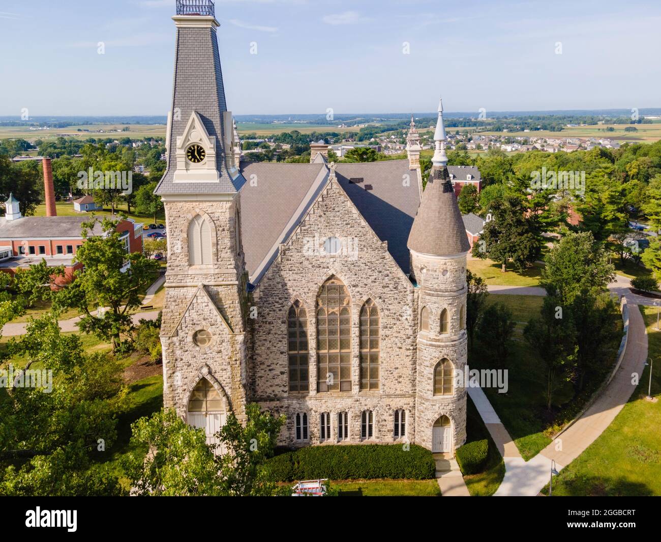 Aerial photograph of the campus of Cornell College, Mt. Vernon, Iowa ...
