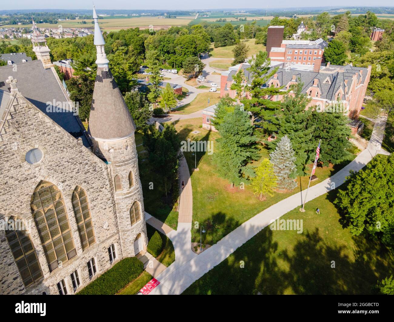 Aerial photograph of the campus of Cornell College, Mt. Vernon, Iowa ...