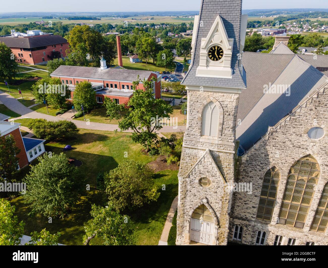 Aerial photograph of the campus of Cornell College, Mt. Vernon, Iowa ...