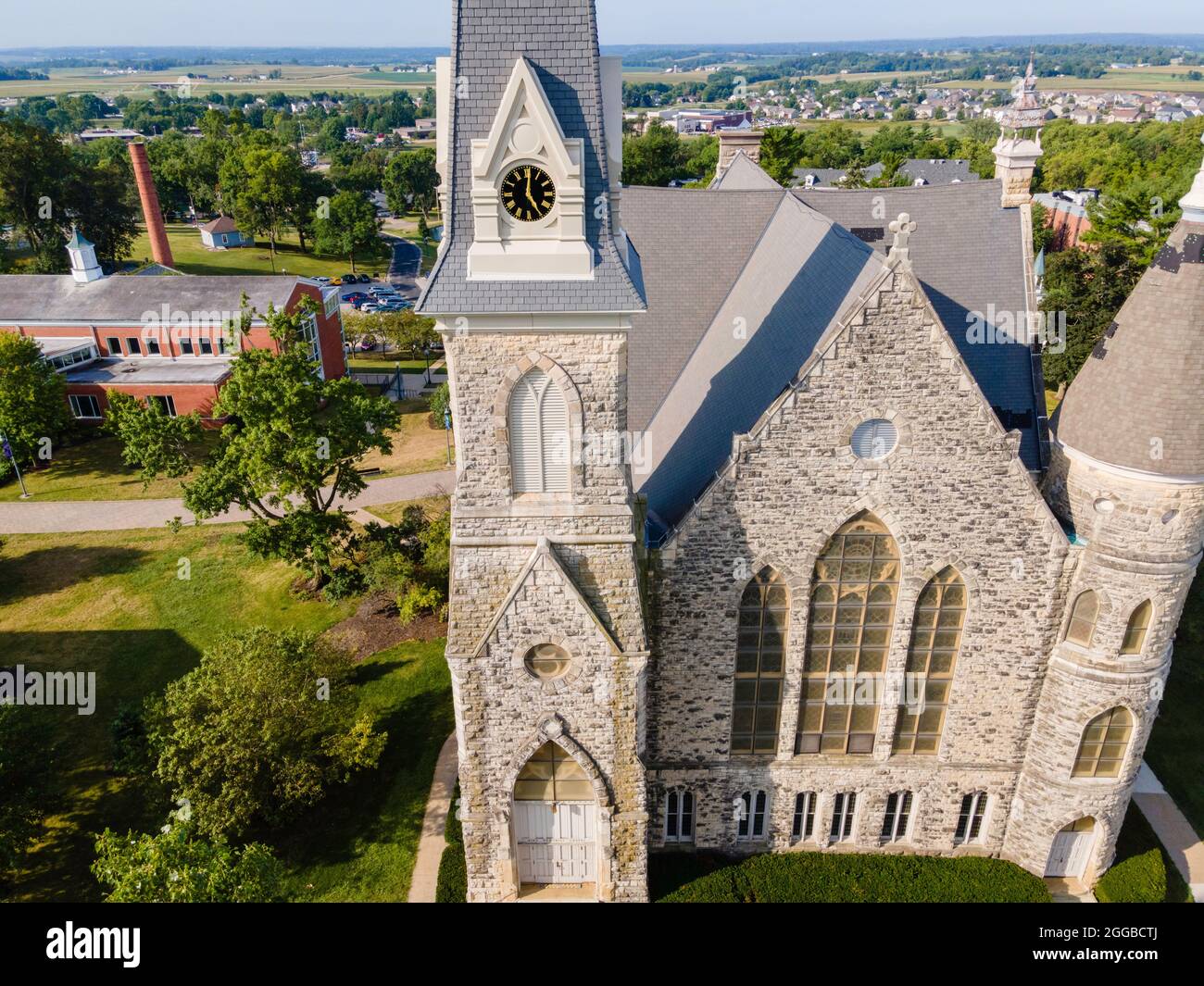 Aerial photograph of the campus of Cornell College, Mt. Vernon, Iowa ...