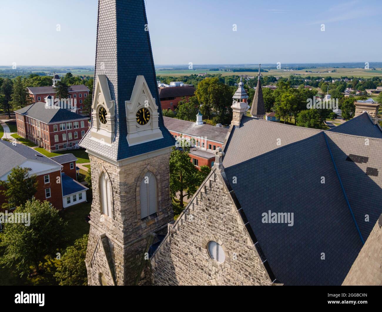 Aerial photograph of the campus of Cornell College, Mt. Vernon, Iowa ...