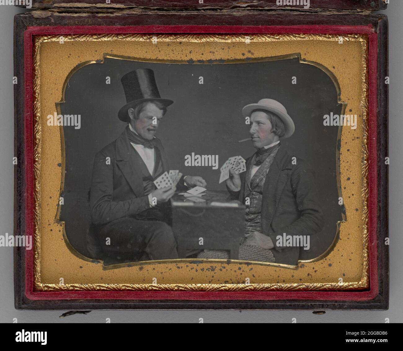 Untitled (Two Men Playing Cards), 1852. A work made of daguerreotype ...
