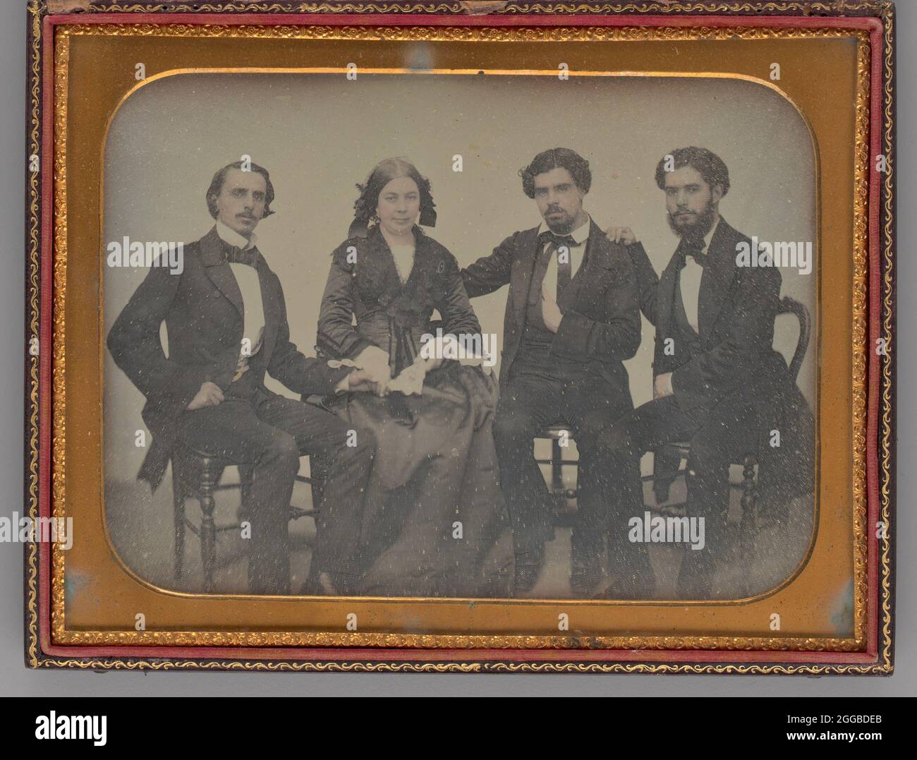 Untitled (Portrait of Three Men and One Woman), 1857. A work made of ...