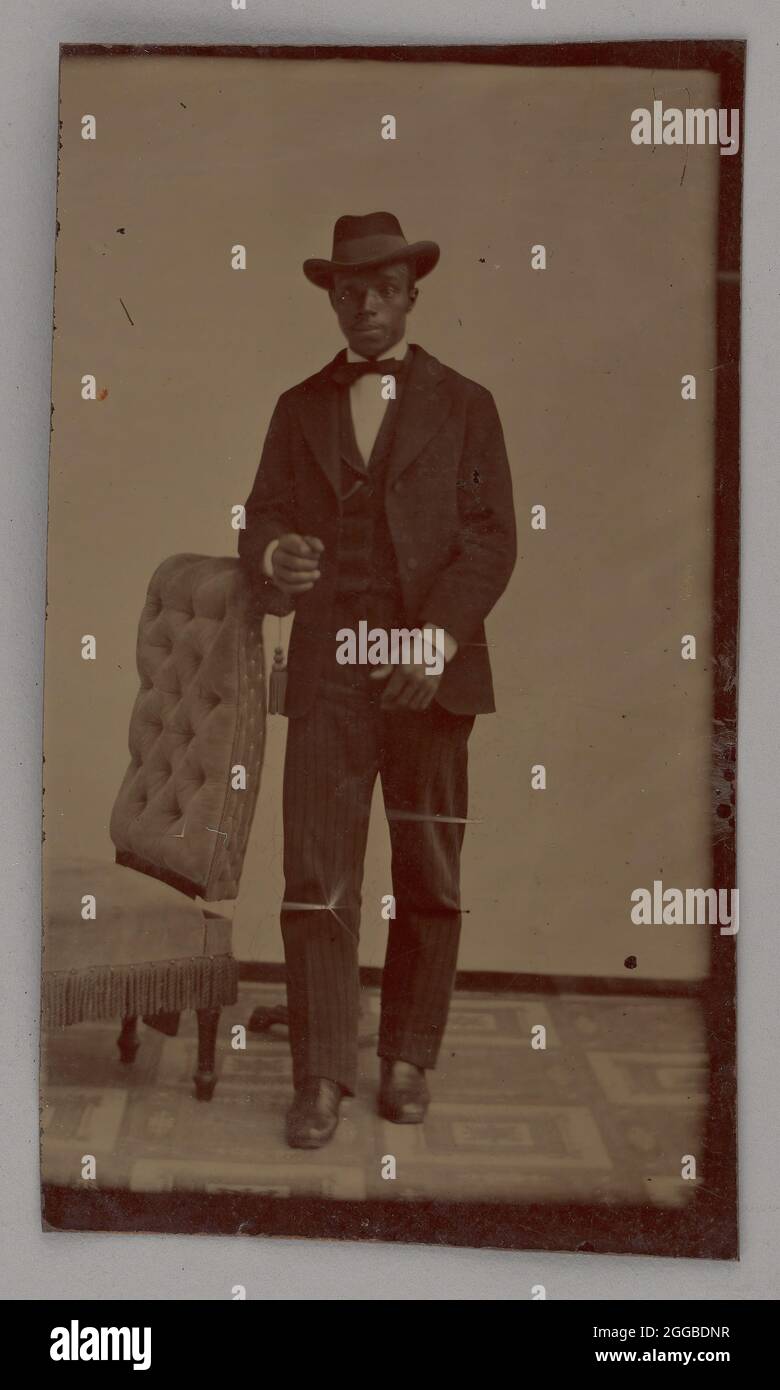 Untitled (Portrait of a Standing Man), 1880. Black-and-white portrait ...