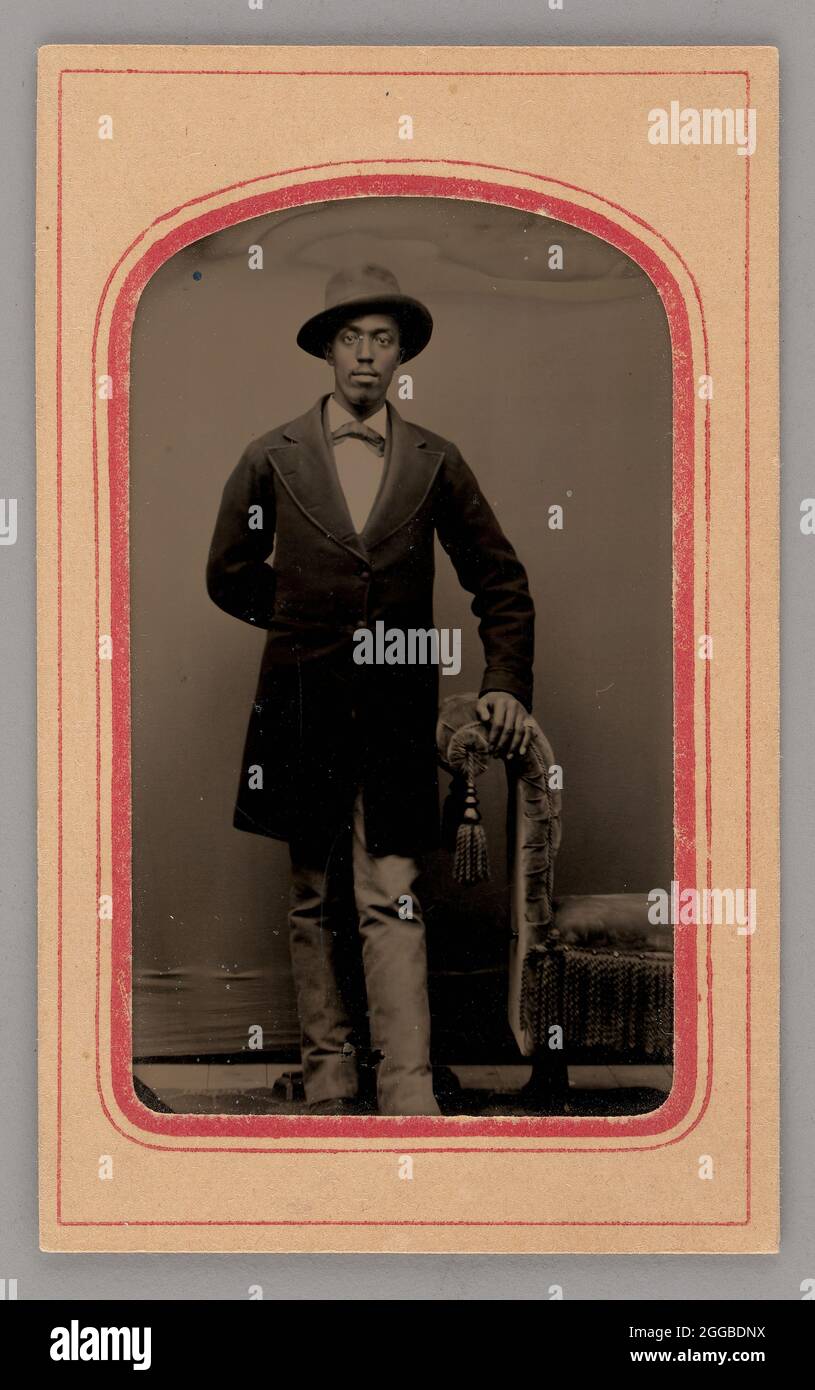 Untitled (Portrait of a Standing Man), 1875. Black-and-white portrait ...