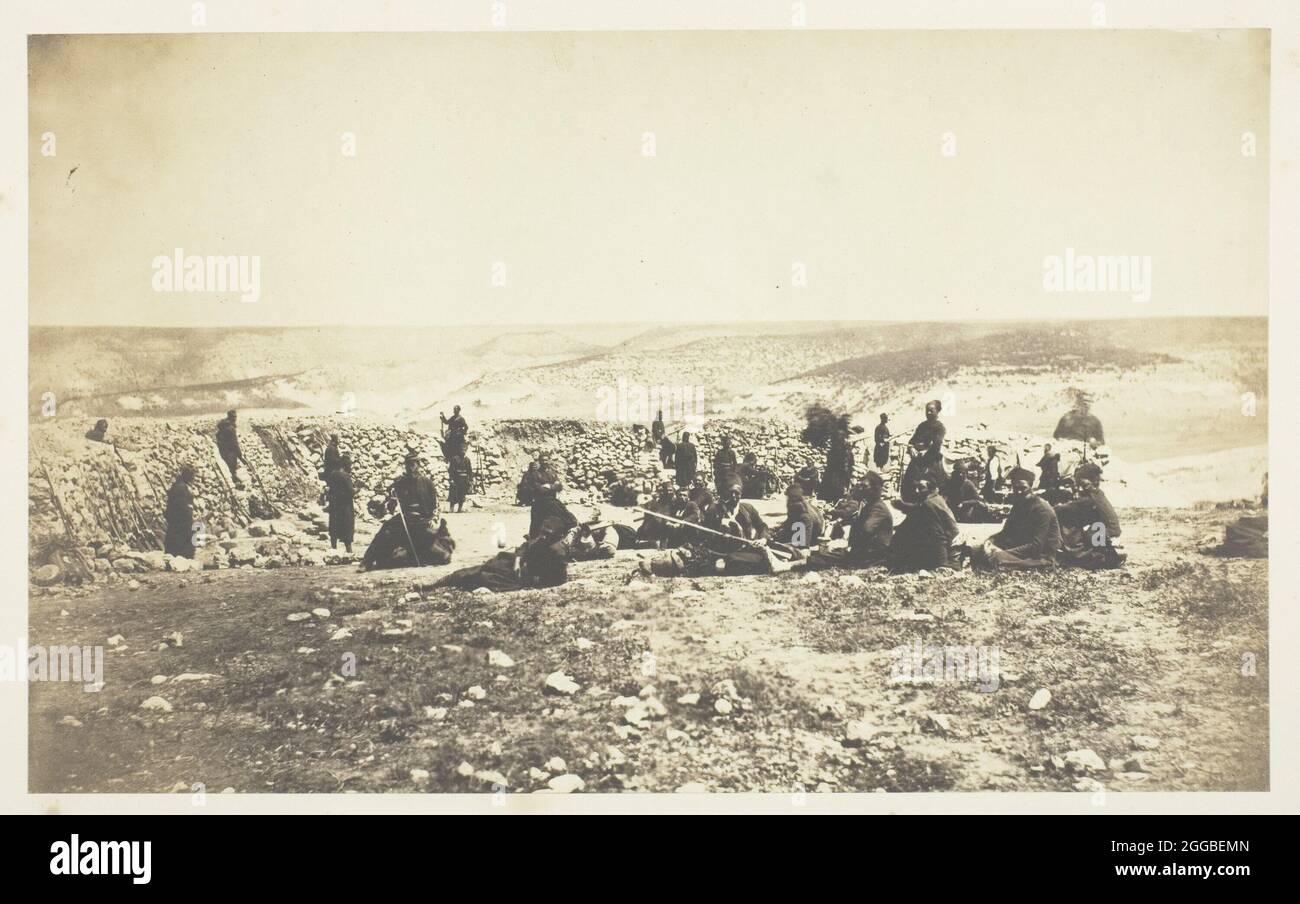 The French Redoubt at Inkermann, 1855. A work made of salted paper ...
