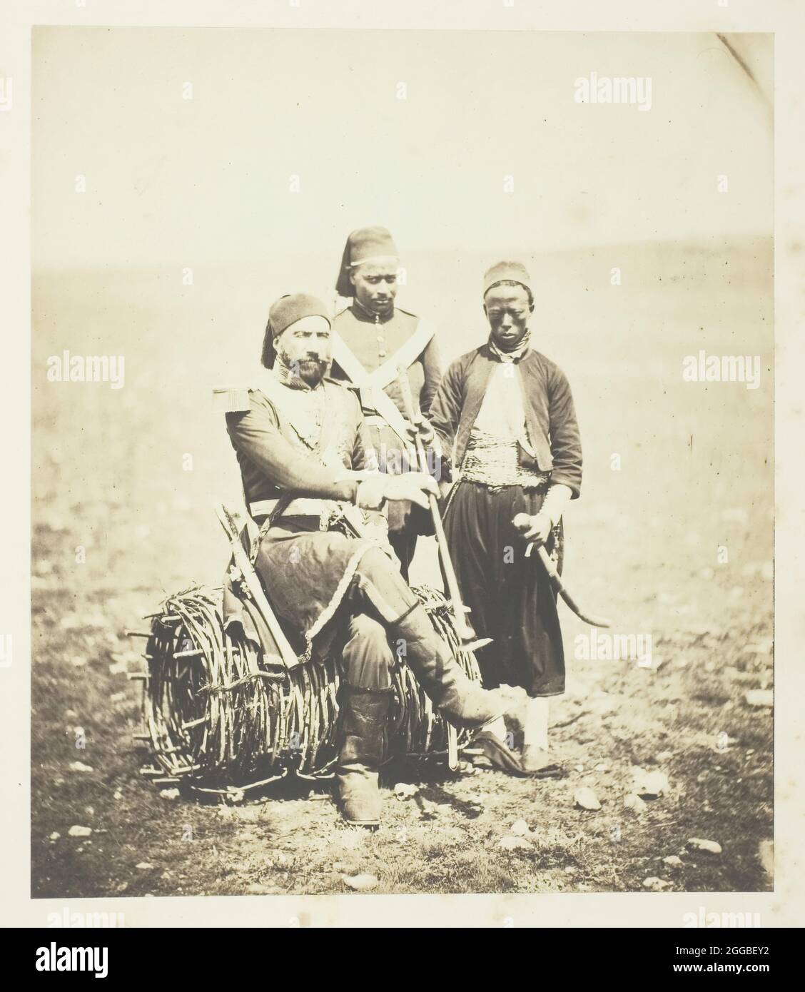 Ismail Pacha and Attendants, 1855. A work made of salted paper print ...