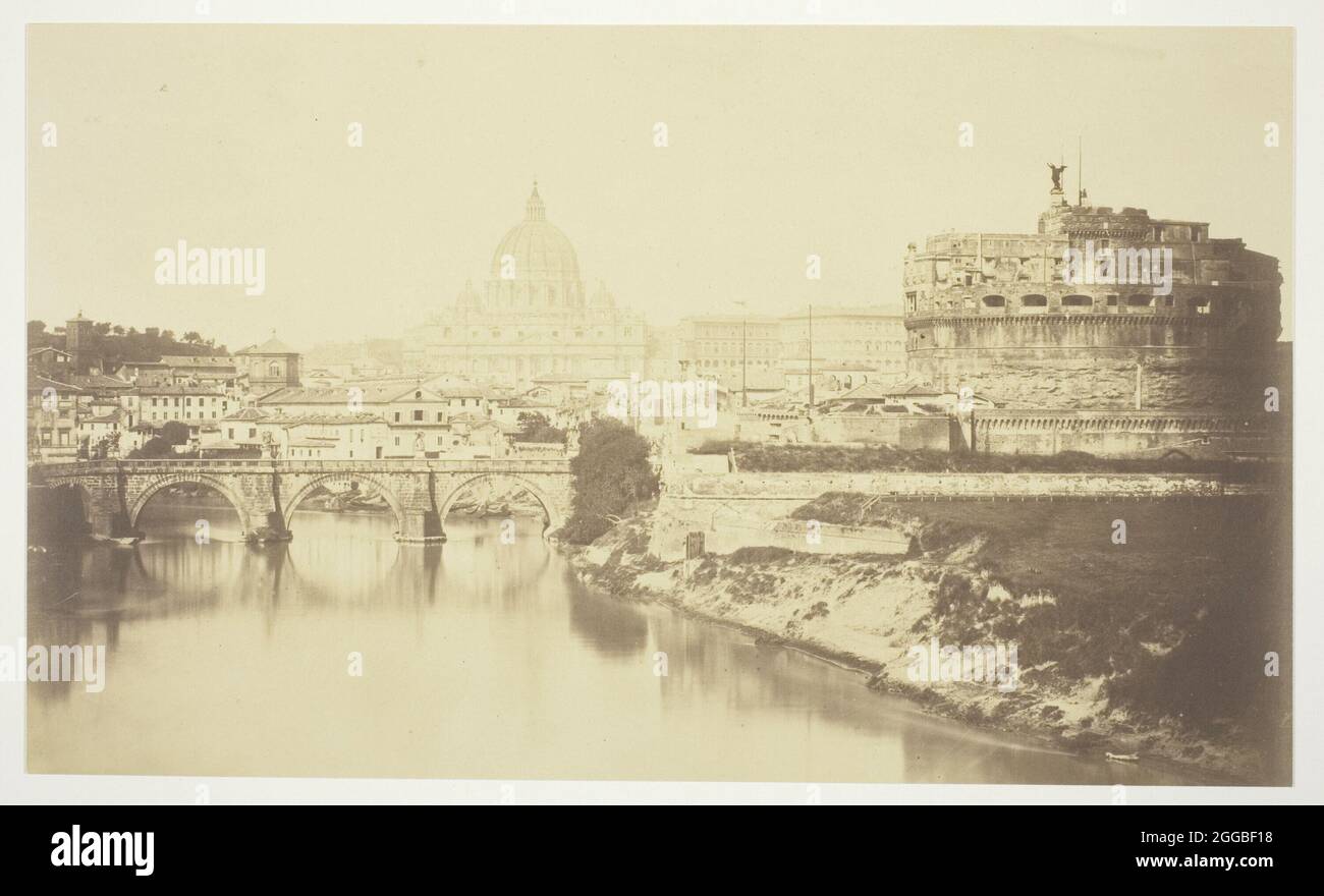 Untitled (bridge over Tiber River), c. 1857. A work made of albumen ...
