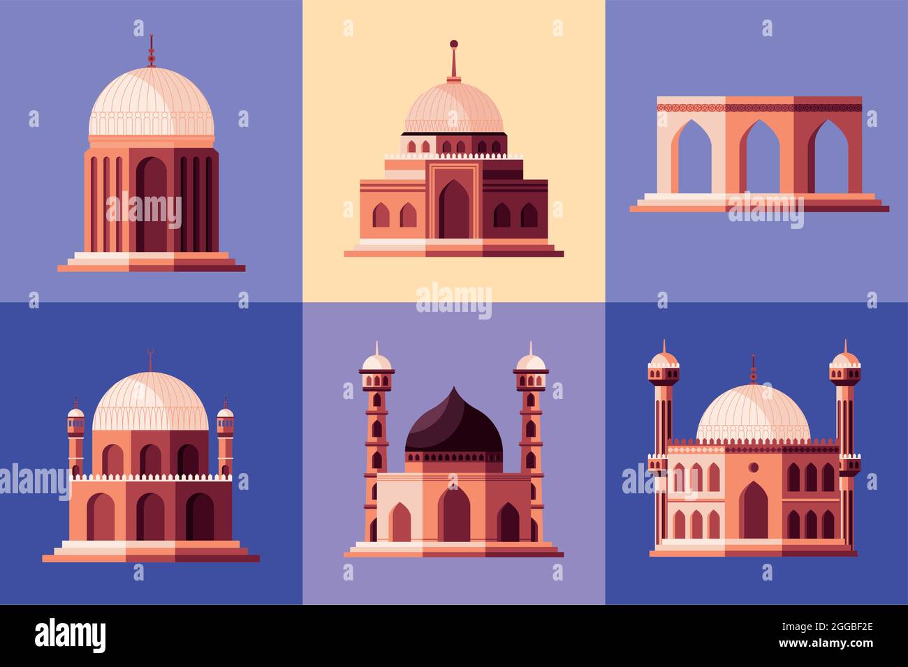 collection of muslim mosques landmark Stock Vector Image & Art - Alamy