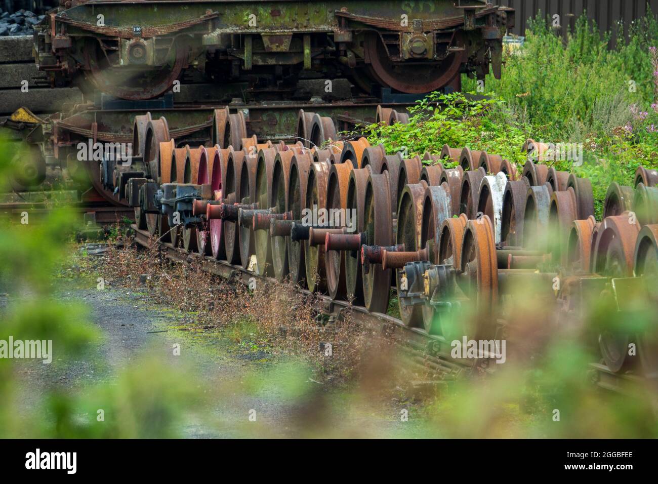 Old train wheels and axles Stock Photo - Alamy
