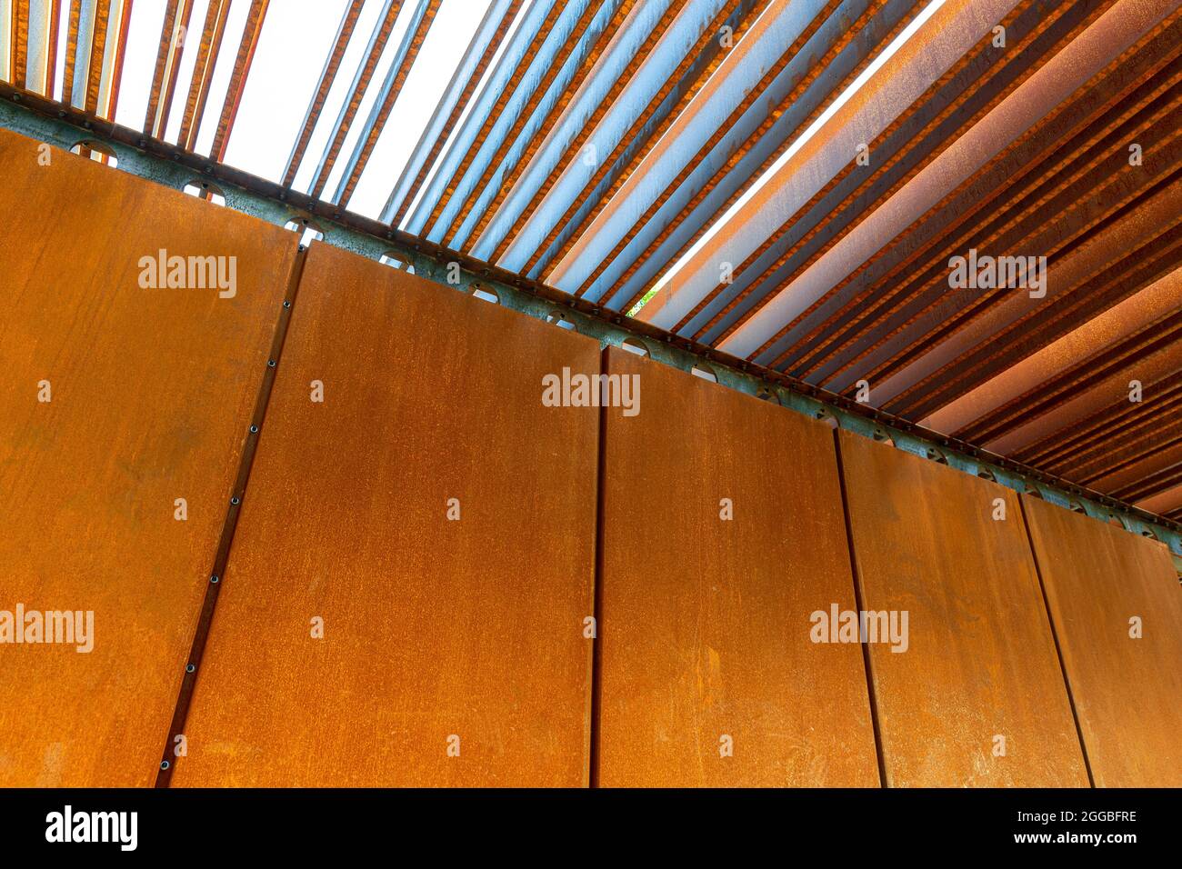 Rust-coated sheet metal forming an abstract image, corten panel and ...