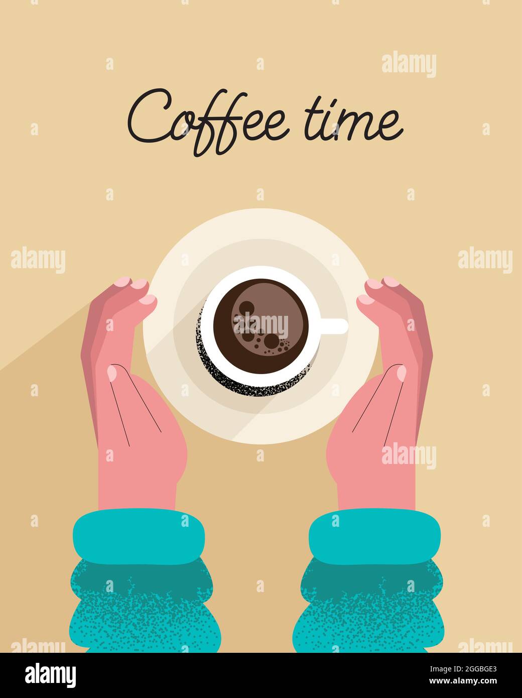 coffee break banner and hands with cup Stock Vector Image & Art - Alamy