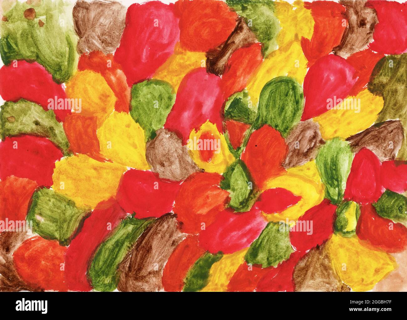 Autumn Color Abstract Watercolor Children's Artwork Stock Photo - Alamy