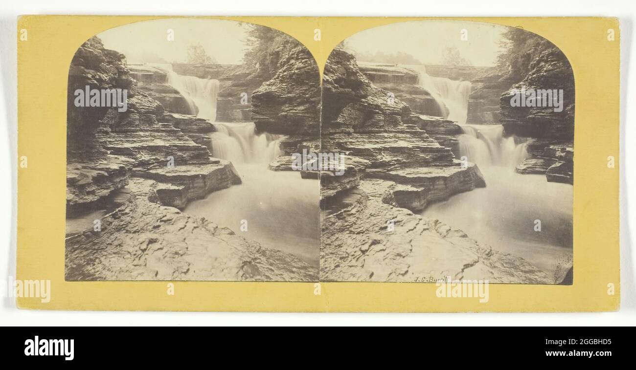 Fall Creek Ithaca Cascades above Irish Hammer Fall, 1860/65. Albumen ...