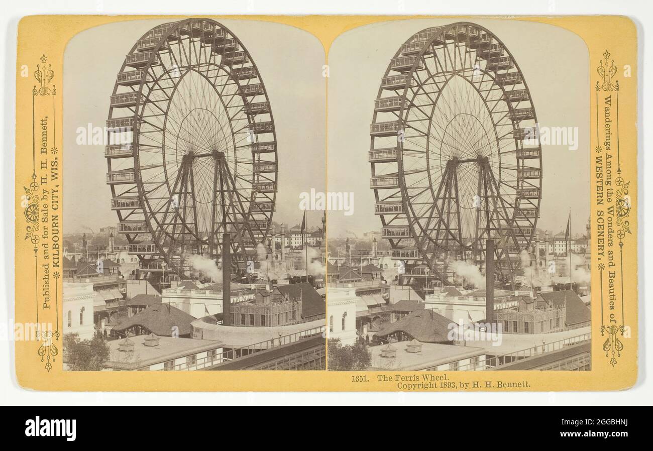 The Ferris Wheel, 1893. Albumen print, stereo Stock Photo - Alamy