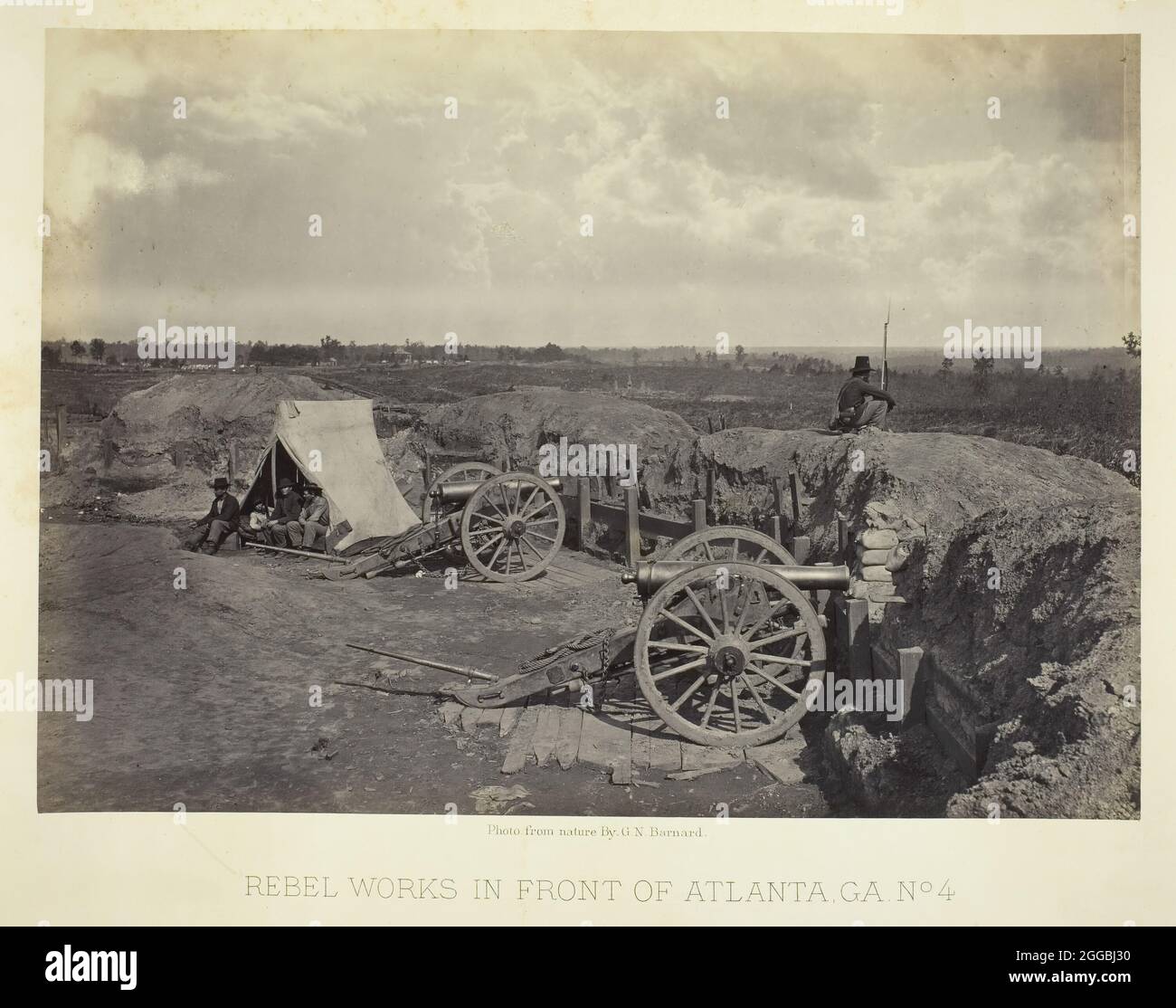 Rebel Works in Front of Atlanta, GA, No. 4, 1864. Union soldiers with ...