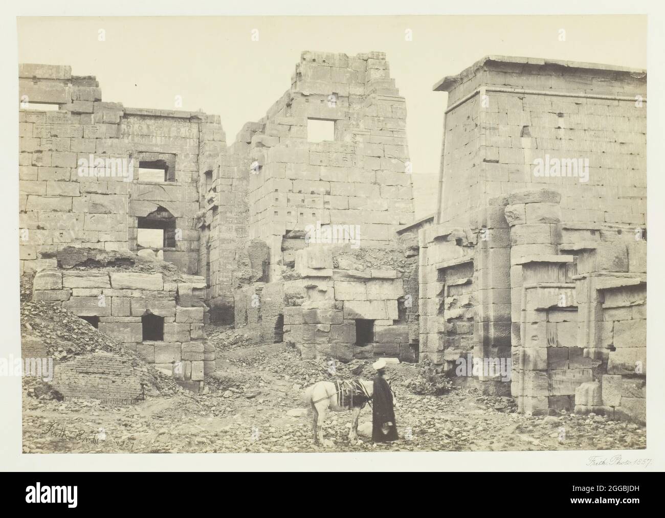 The Temple Palace, Medinet Haboo, 1857. Albumen print, pl. 35 from the ...