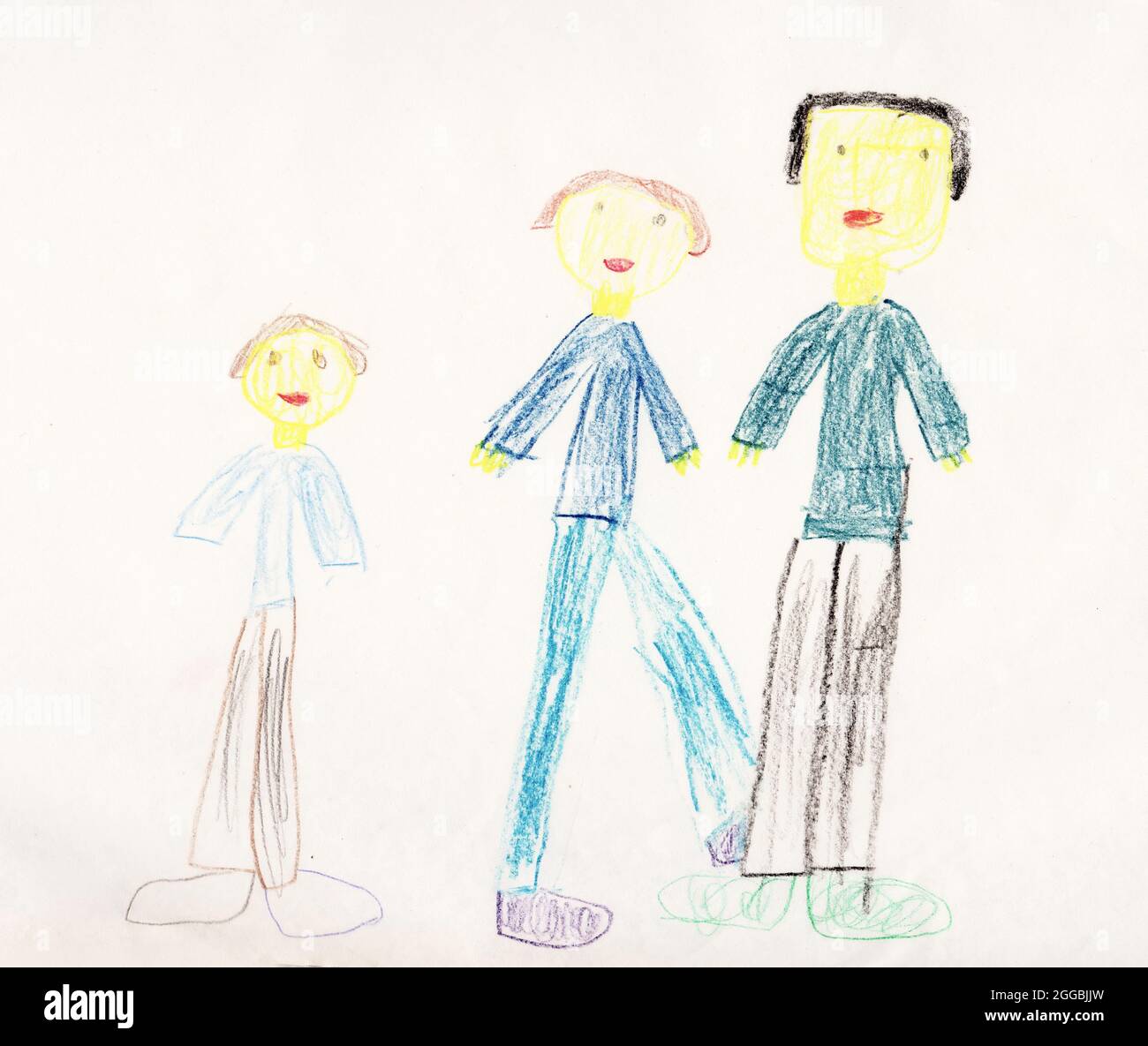 Brothers or Boys Illustration Children's Drawing Stock Photo - Alamy