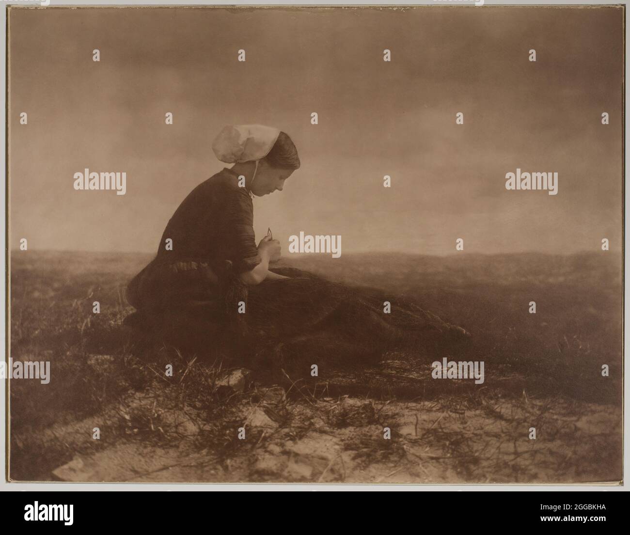 The Net Mender, 1894. A work made of carbon print Stock Photo - Alamy