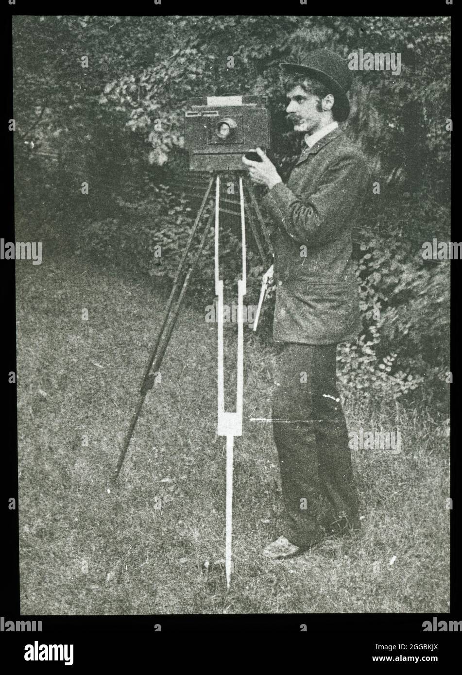 Self-Portrait with camera, tripod and pistol, 1886. A work made of ...
