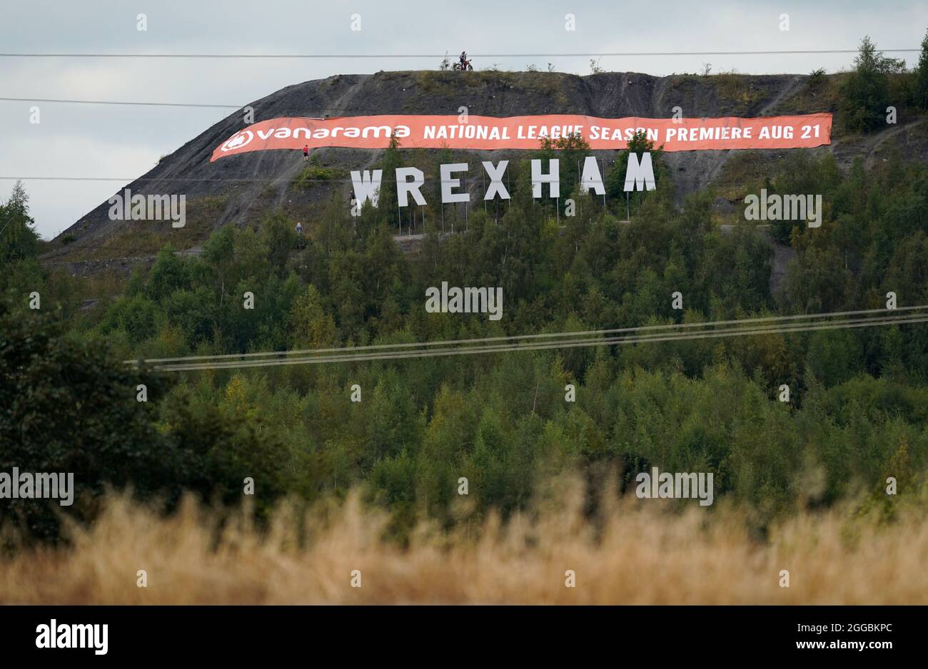 A large sign for Wrexham, in the style of the Hollywood sign in Los ...