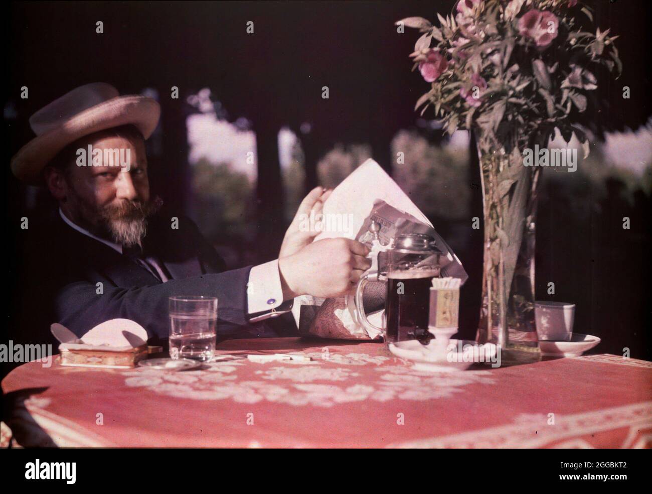 Frank Eugene Seated at Table, 1907. A work made of autochrome Stock ...
