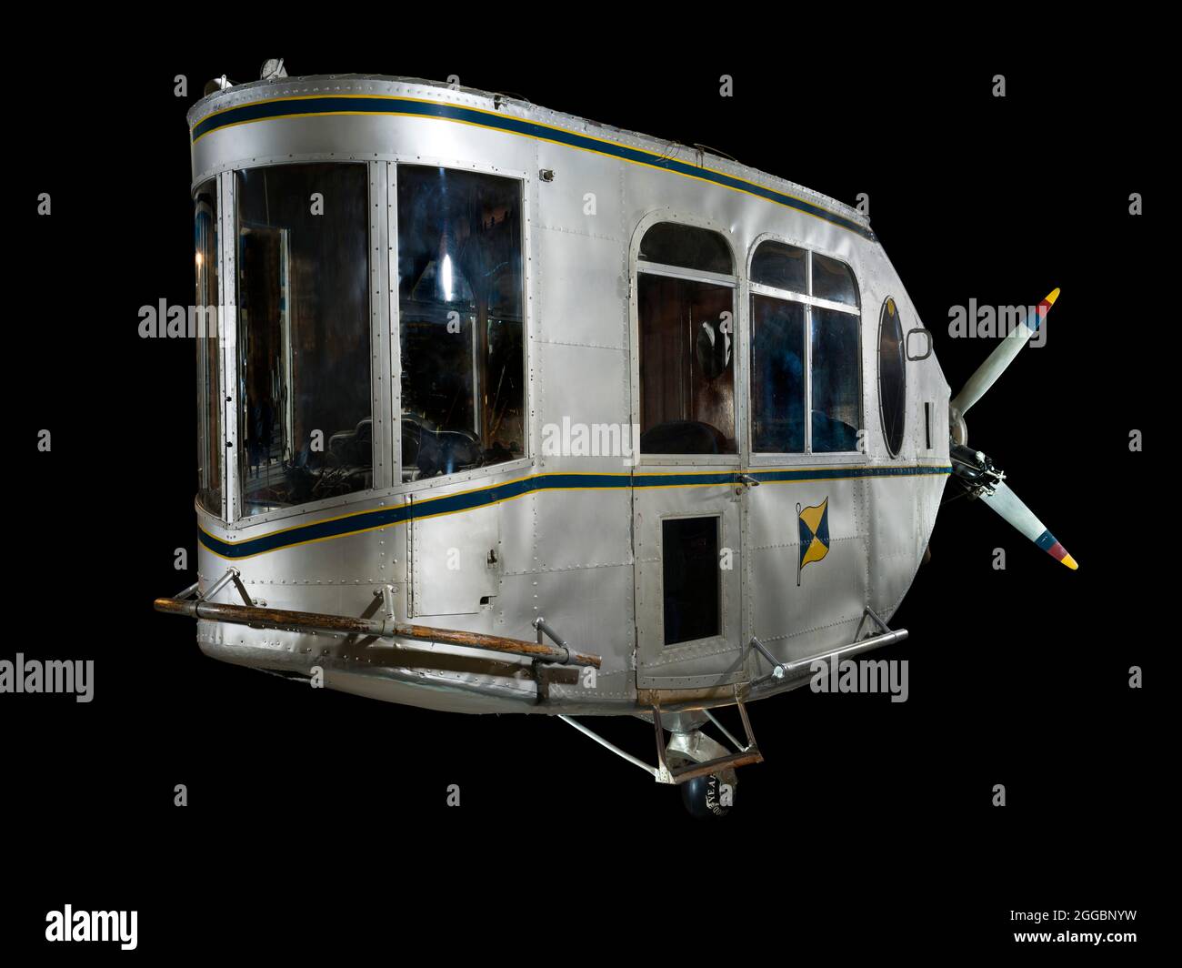 Metal enclosure with plexiglas windows, painted silver with blue and ...