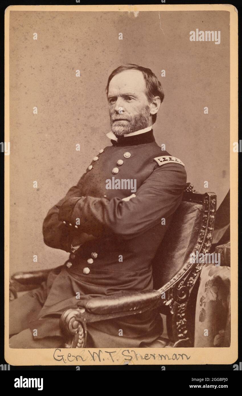 Portrait of General William Tecumseh Sherman (1820-1891), Before 1891. In uniform Stock Photo ...