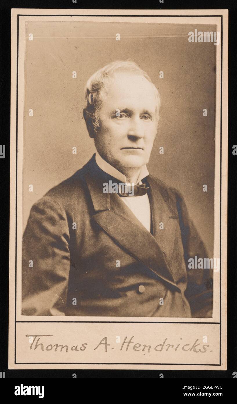 Portrait of Thomas Andrews Hendricks (1819-1885), Before 1885 Stock ...