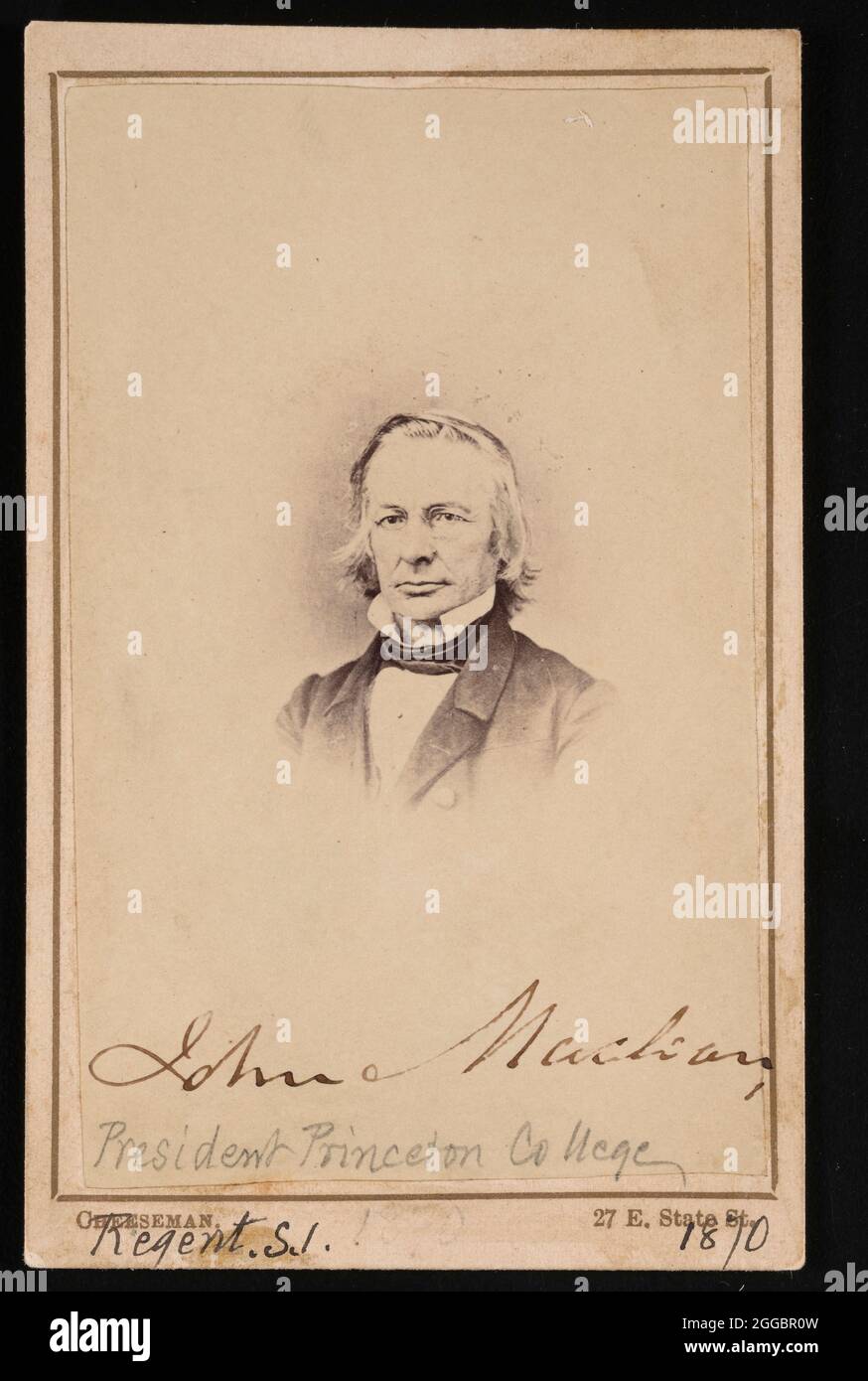 Portrait of John Maclean (1800-1886), Circa 1860s Stock Photo - Alamy
