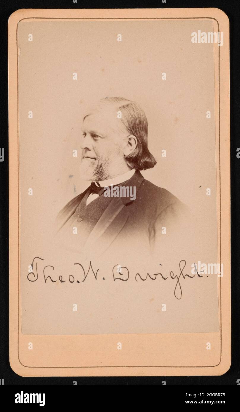 Portrait of Theodore William Dwight (1822-1892), Before 1892 Stock ...