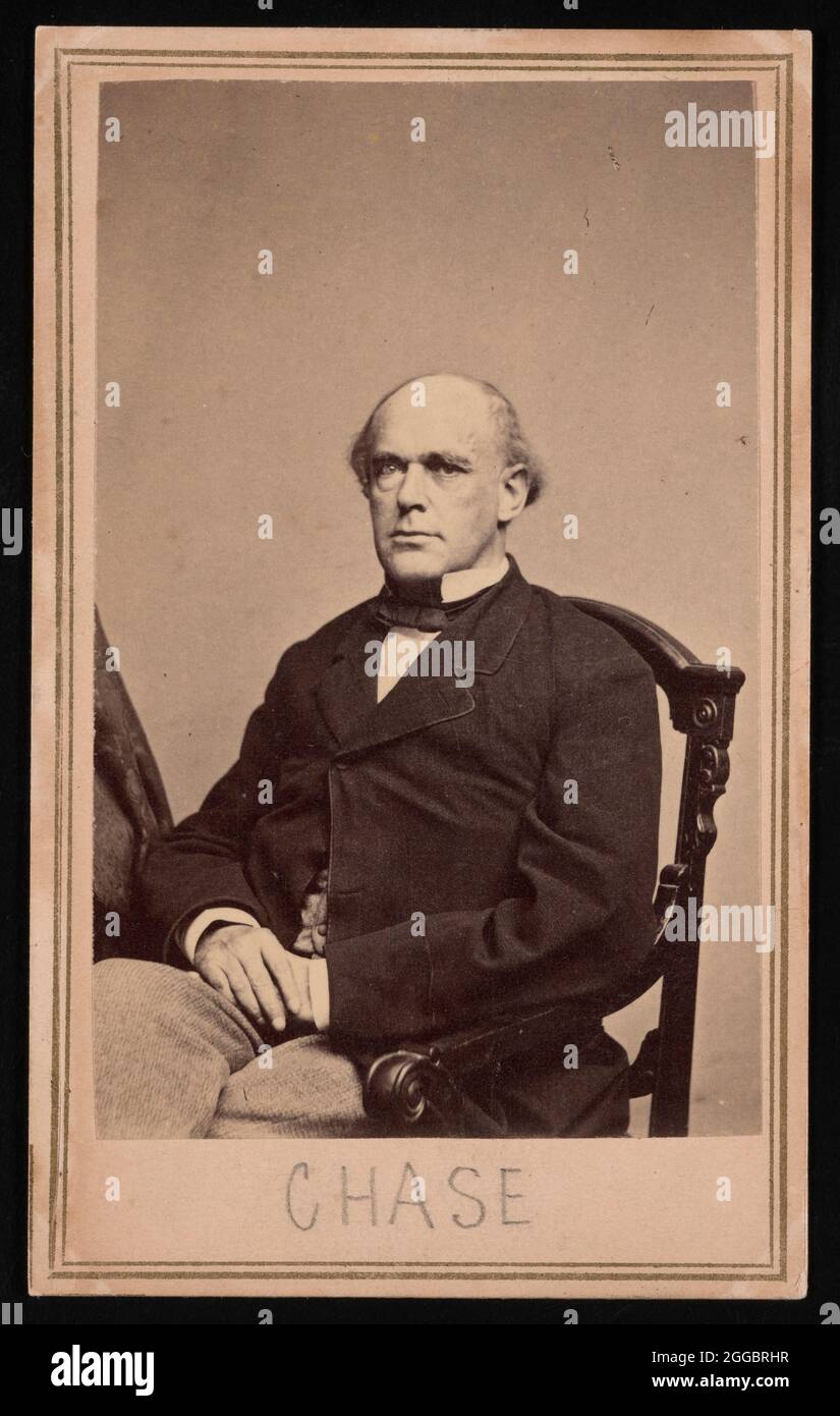 Portrait of Salmon Portland Chase (1808-1873), Before 1873 Stock Photo ...