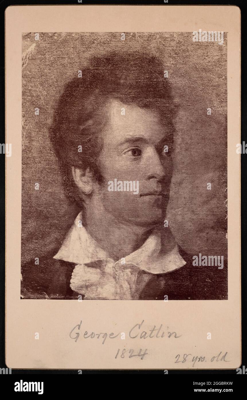 Self-Portrait of George Catlin (1796-1872), 1824. Photograph of a ...