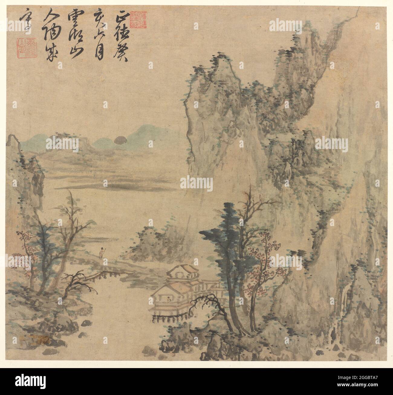 Landscape, Late Ming or early Qing dynasty, 17th century. Traditionally ...