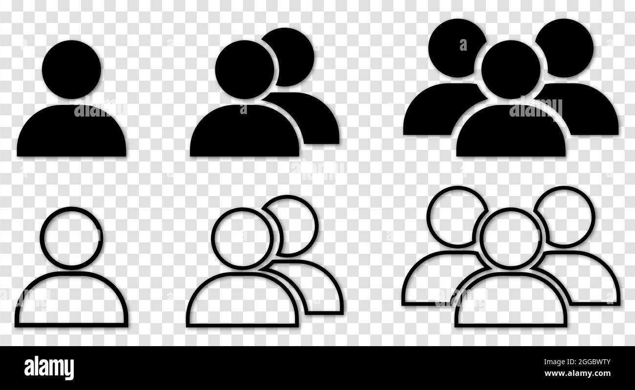 People black vector icons. Vector illustration isolated on transparent ...