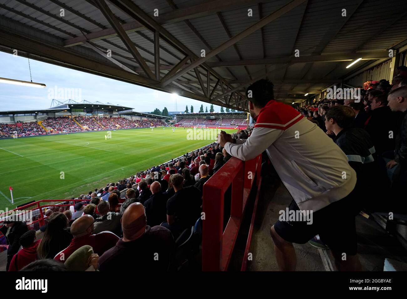 Wrexham fans watch the game from the stands hi-res stock photography ...