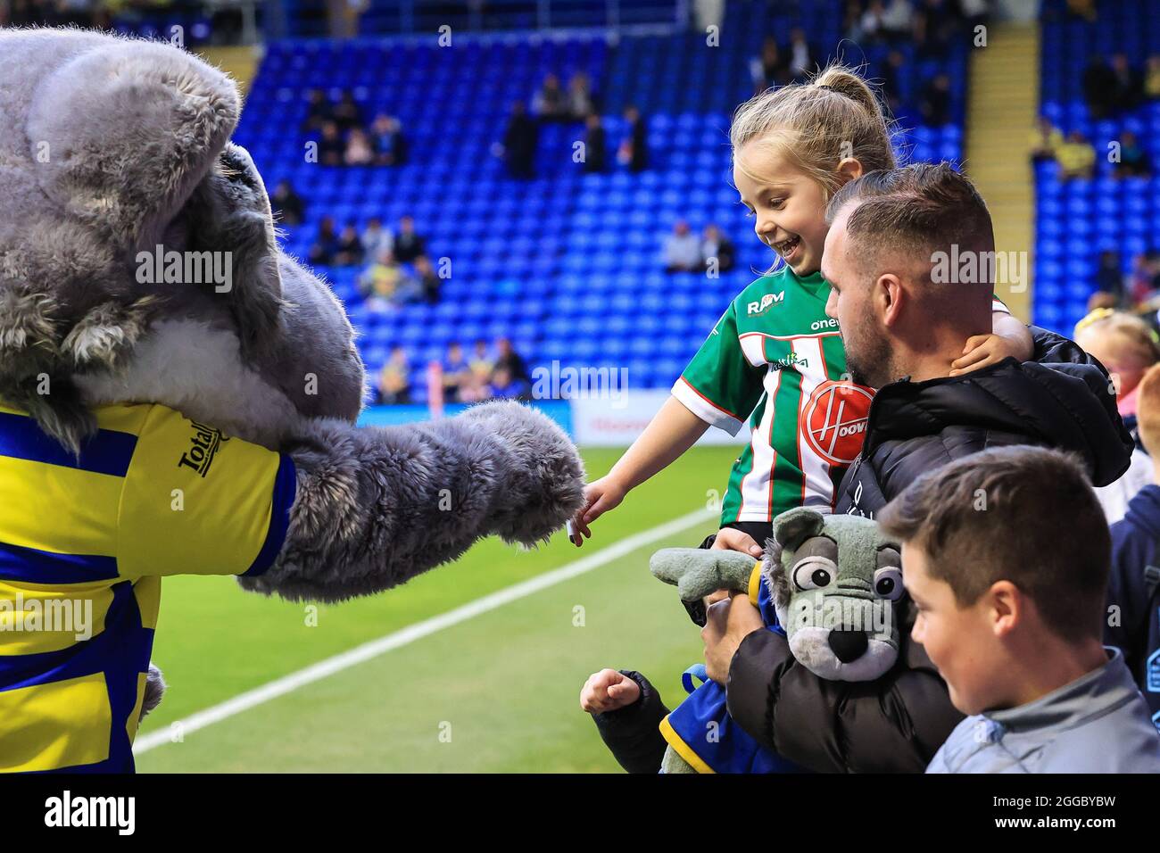 Wolfie, Warrington Wolves Mascot meets the young fans in, on 8/30/2021 ...