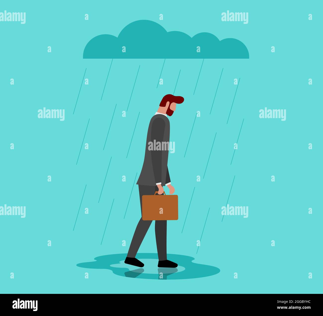 Sad lonely man feeling bad Stock Vector Images - Alamy