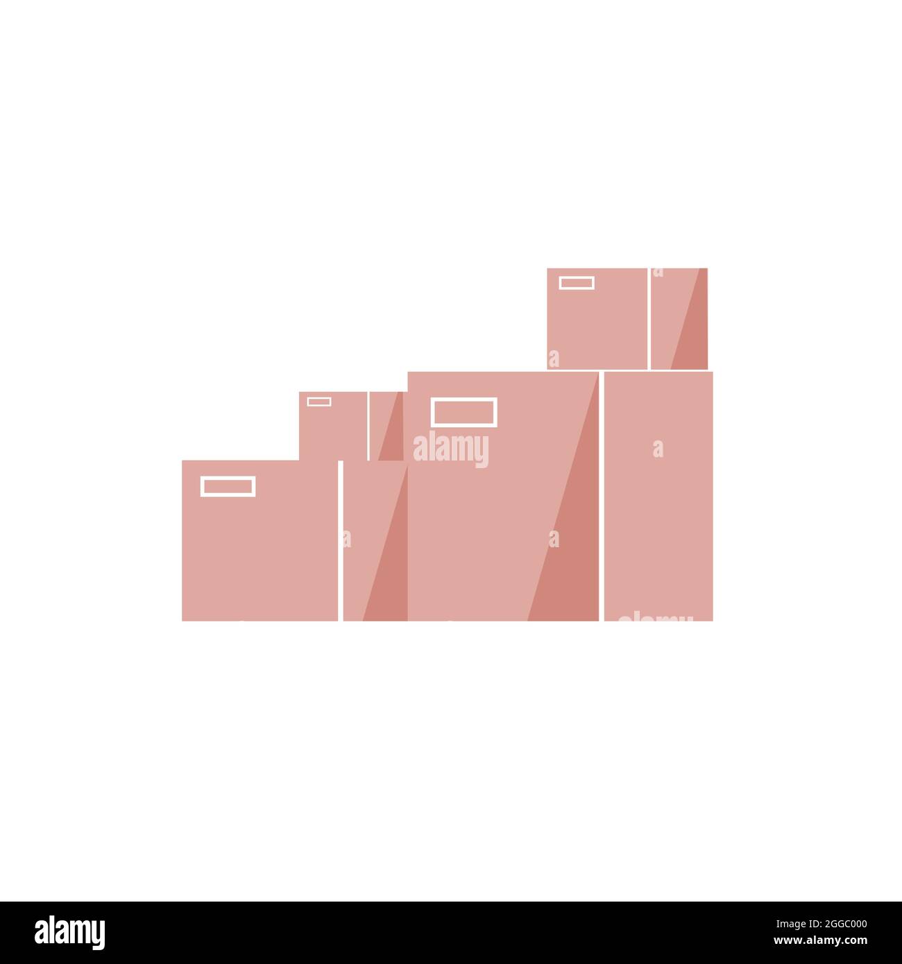 Flat cartoon boxes,items storage and transportation vector illustration ...